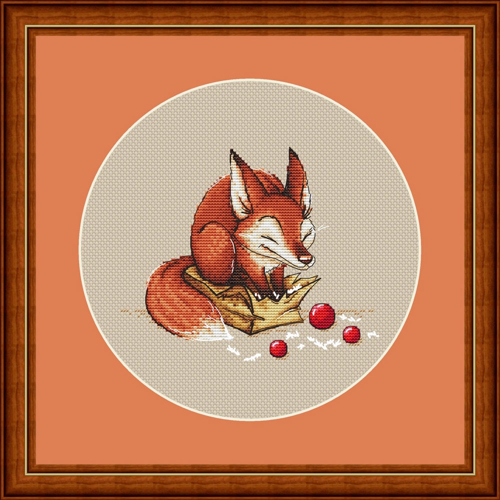 Playful fox cross stitch pattern fox in the box cross stitch | Etsy