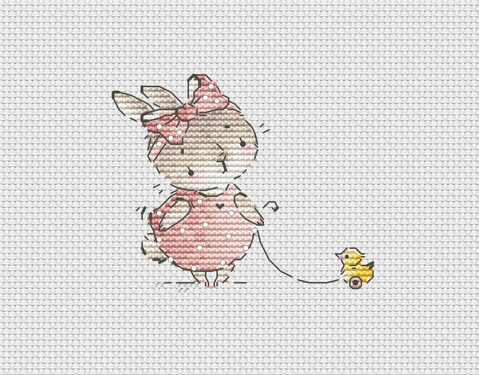 Baby Bunny in Pink Dress Cross Stitch Pattern Baby Girl Cross - Etsy