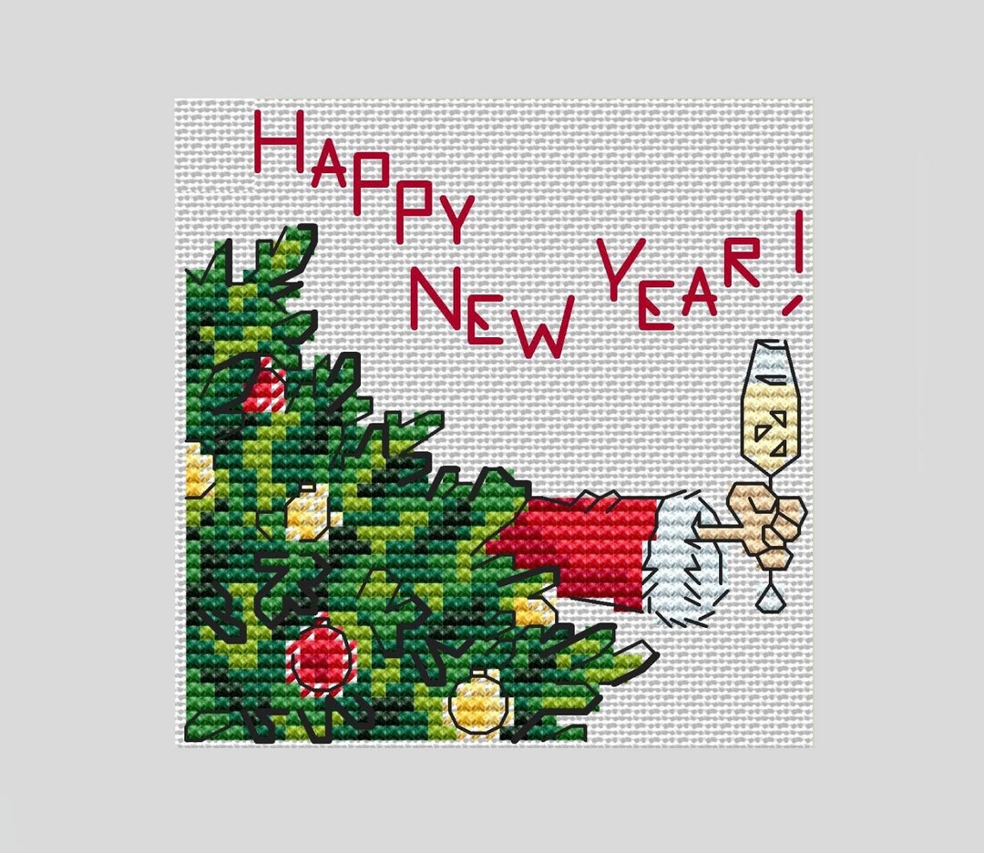 Happy New Year Cross Stitch Pattern - Etsy