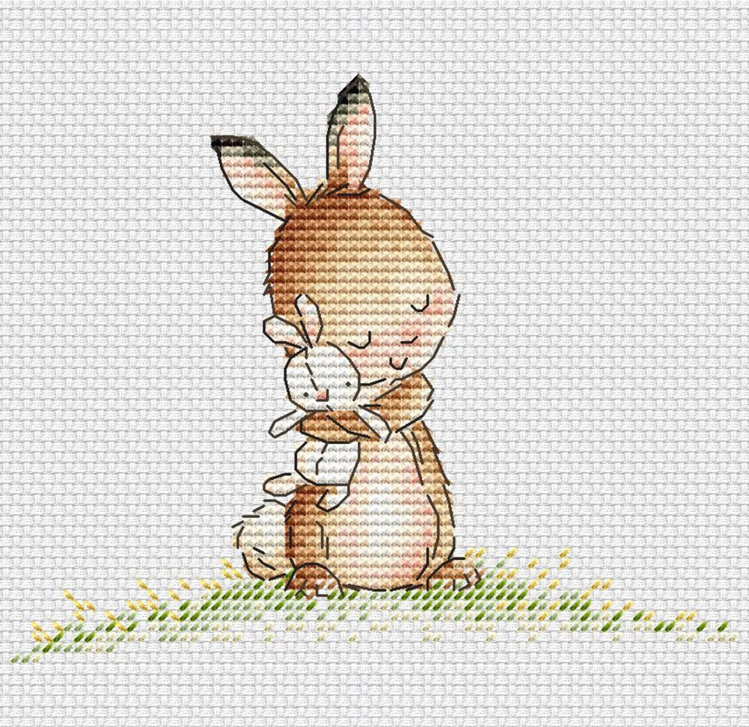 Bunny Love Cross Stitch Pattern Bunny Cross Stitch Chart Baby Cross ...