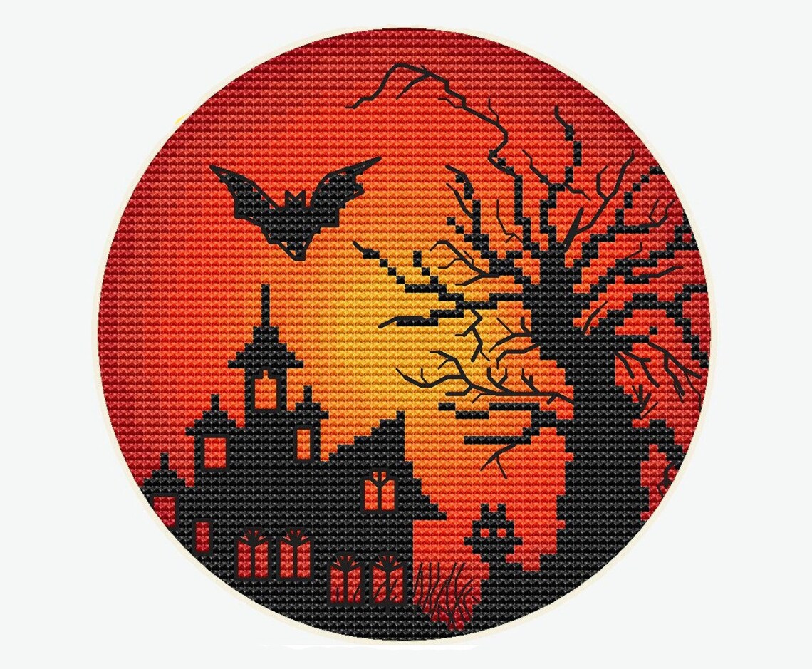 Spooky Halloween Cross Stitch Pattern - Etsy