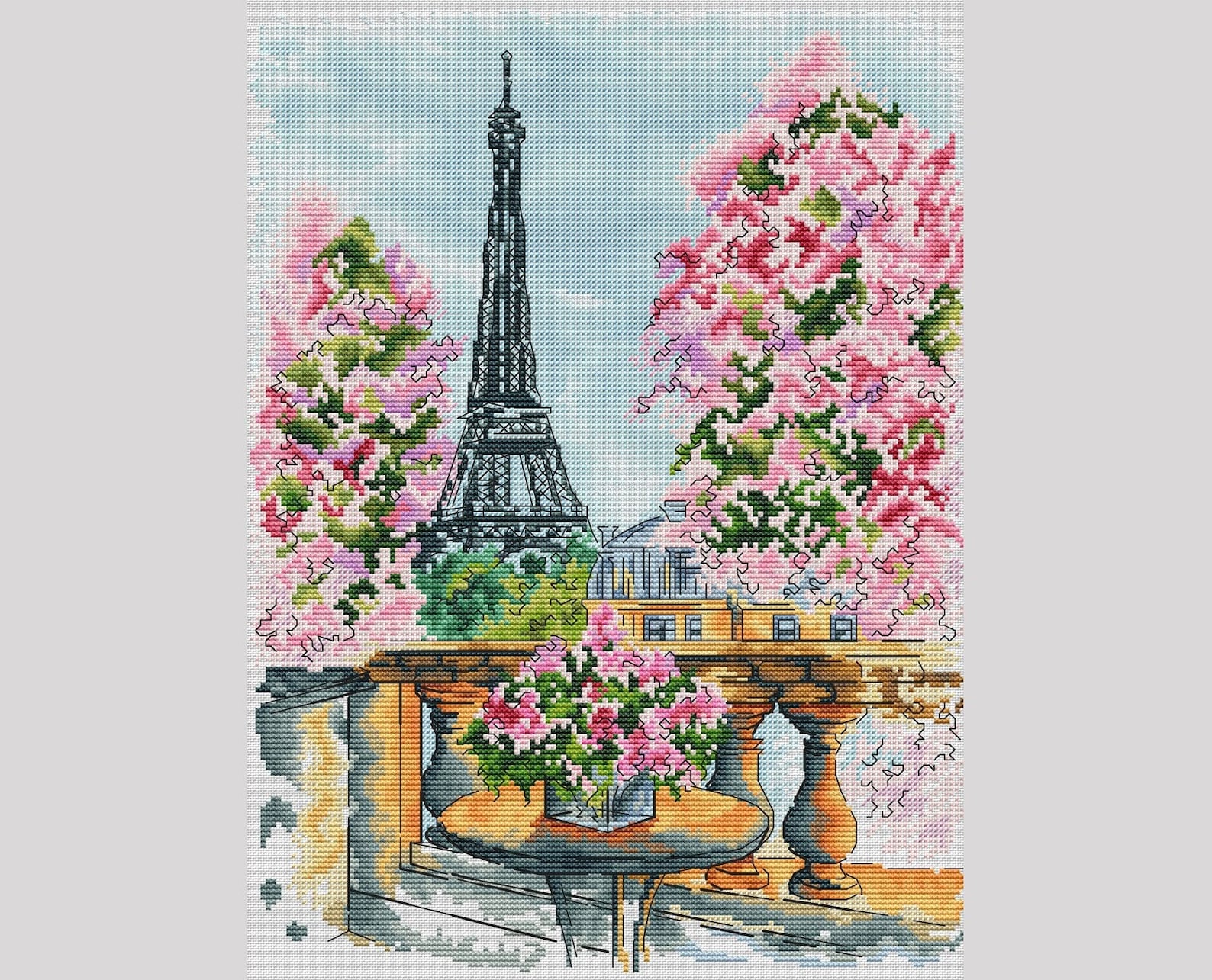 Spring in Paris Cross Stitch Pattern | Etsy