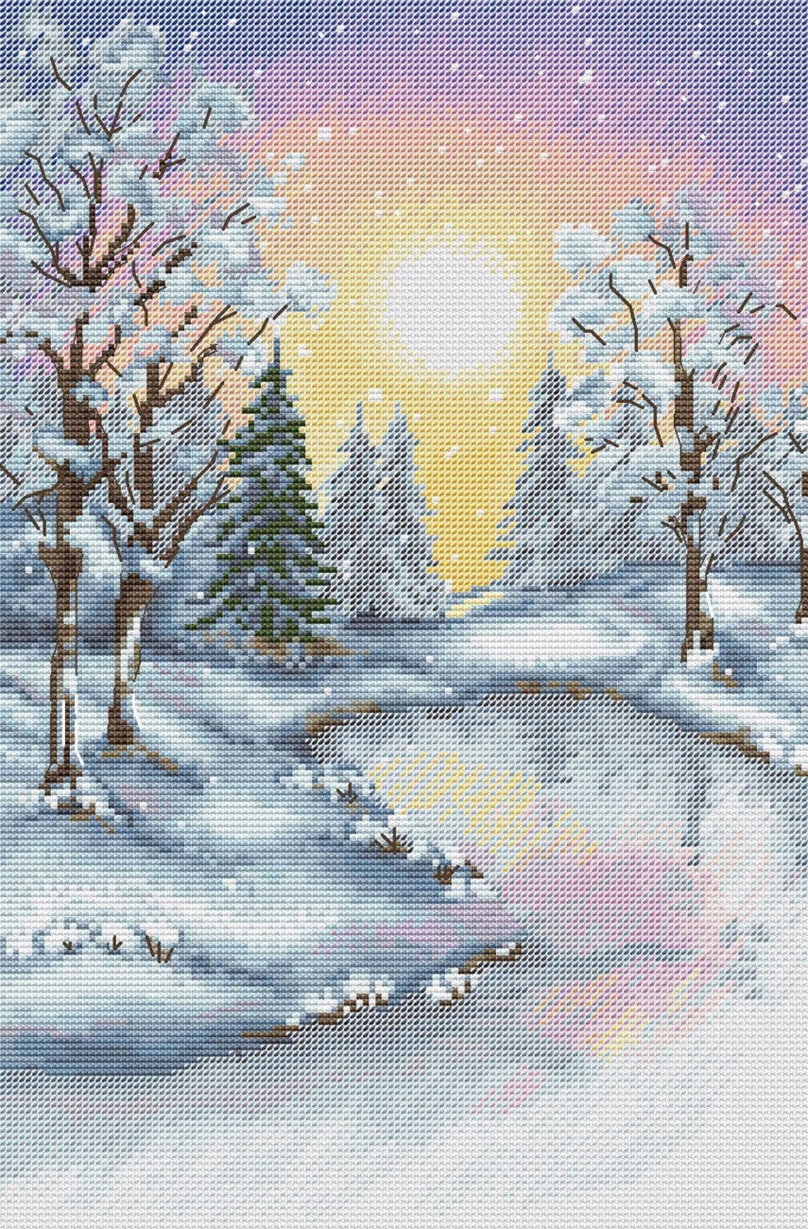 Winter Forest Cross Stitch Pattern Winter Landscape Cross - Etsy