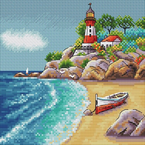 Seashore Cross Stitch Pattern Boat on the Beach Cross Stitch - Etsy