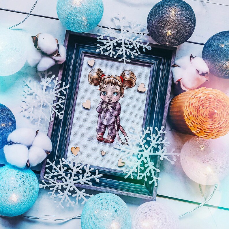 Baby Girl Cross Stitch Pattern Cute Girl Cross Stitch Girl in - Etsy