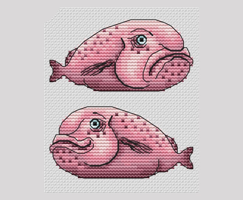 Blobfish Cross Stitch Pattern - Etsy