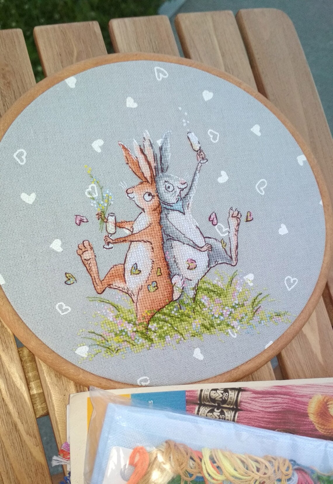 Pair of Rabbits Cross Stitch Pattern Love Instant Download Pdf | Etsy