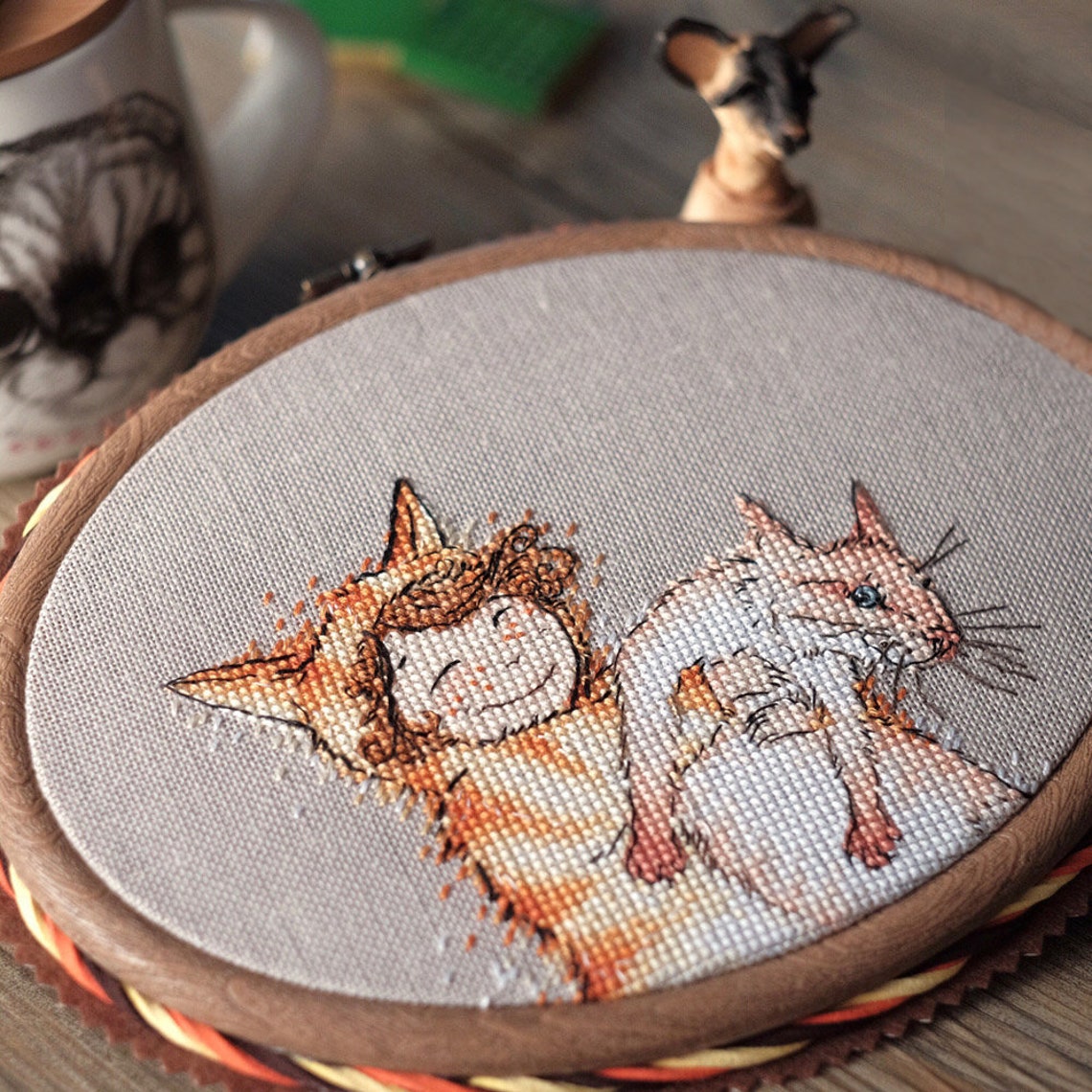Ginger Girl With Cat Cross Stitch Pattern Love Cross Stitch - Etsy