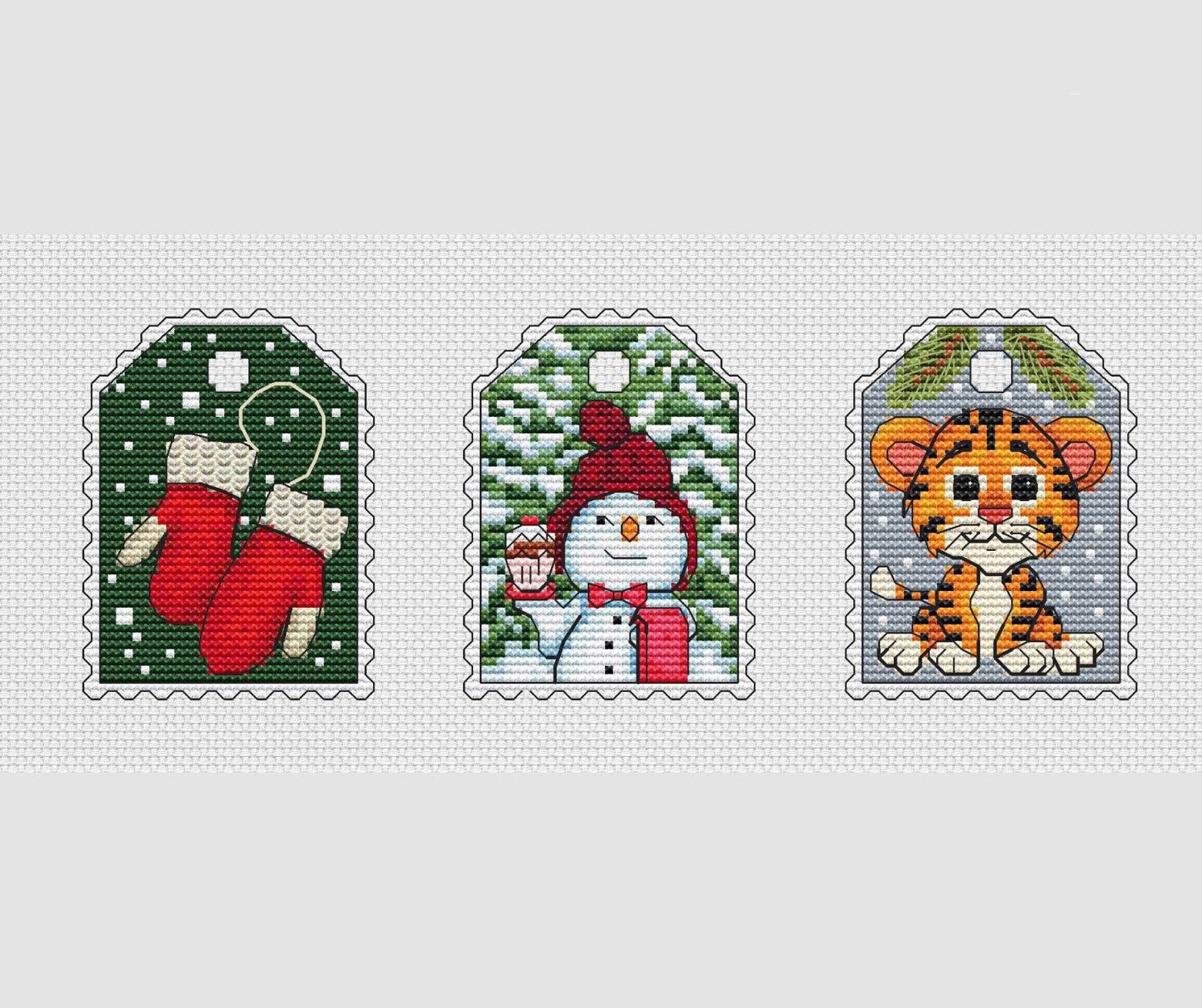 Christmas Tags Cross Stitch Pattern - Etsy
