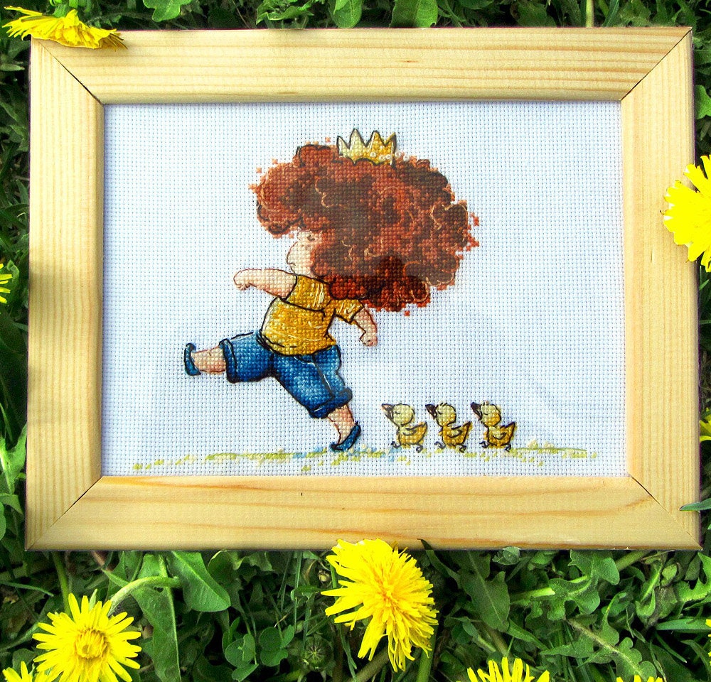 Curly Boy Cross Stitch Pattern King Cross Stitch Cute Boy - Etsy