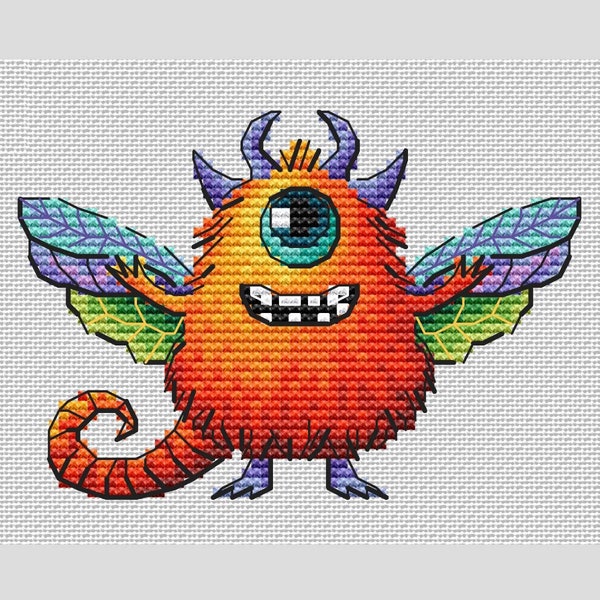Monster Cross Stitch - Etsy