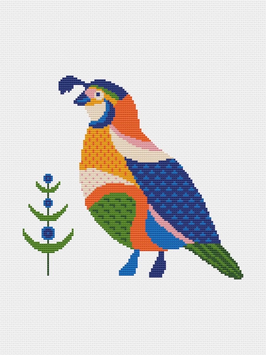 Quail Cross Stitch Pattern - Etsy