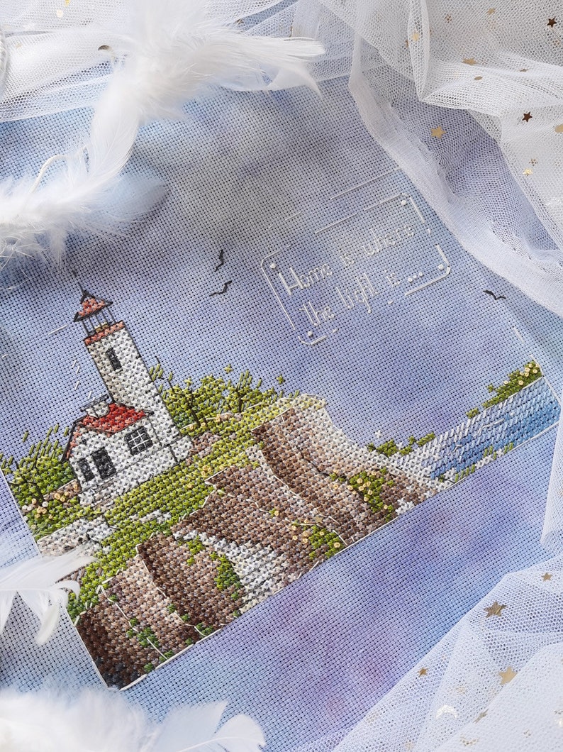 Lighthouse on the Seashore Cross Stitch Pattern Quote About | Etsy