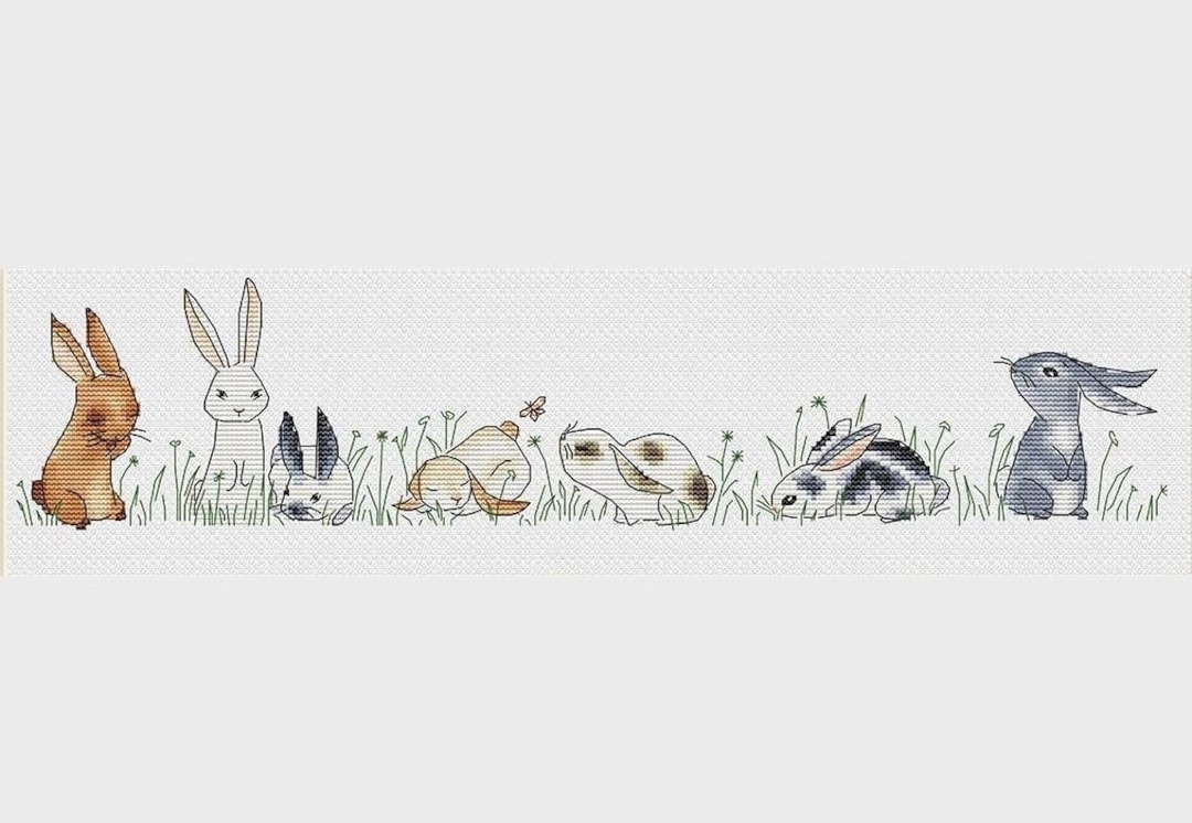 Cute Rabbits Cross Stitch Pattern - Etsy