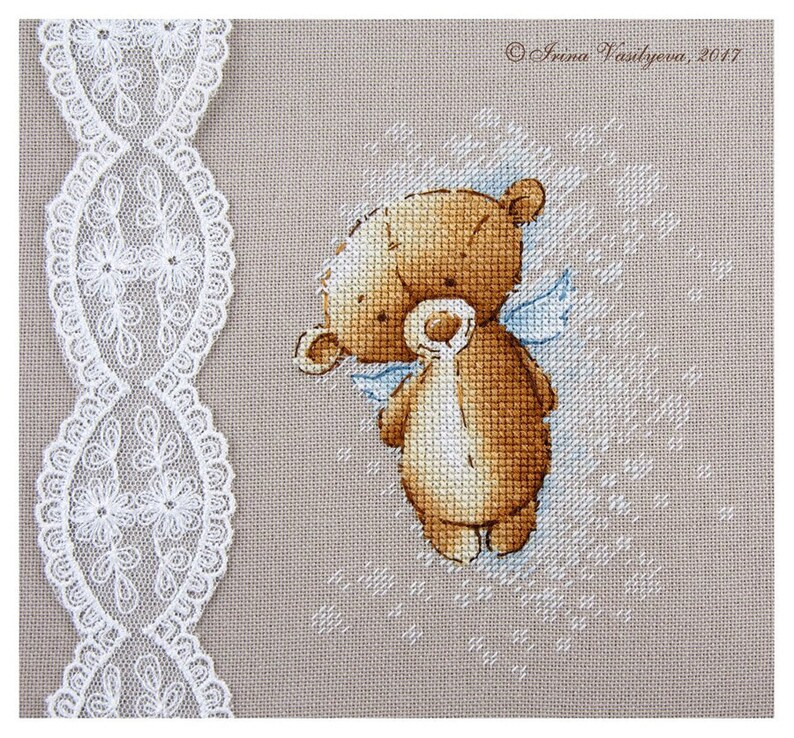 Bear Plush Toy Cross Stitch Pattern Baby Angel Cross Stitch | Etsy