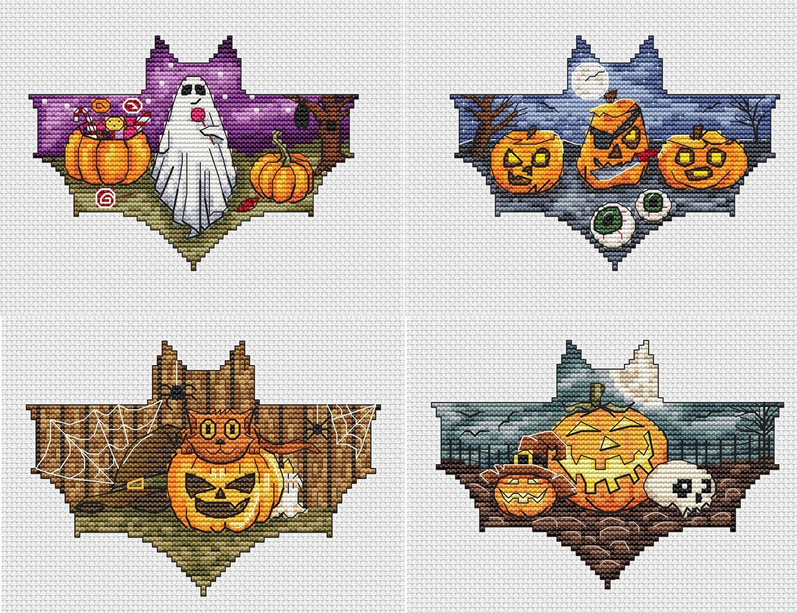 Halloween Bat Cross Stitch Pattern - Etsy