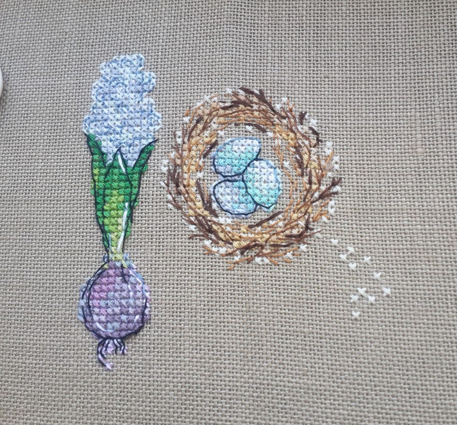 Spring Cross Stitch Pattern Flowers and Feathers Cross Stitch | Etsy