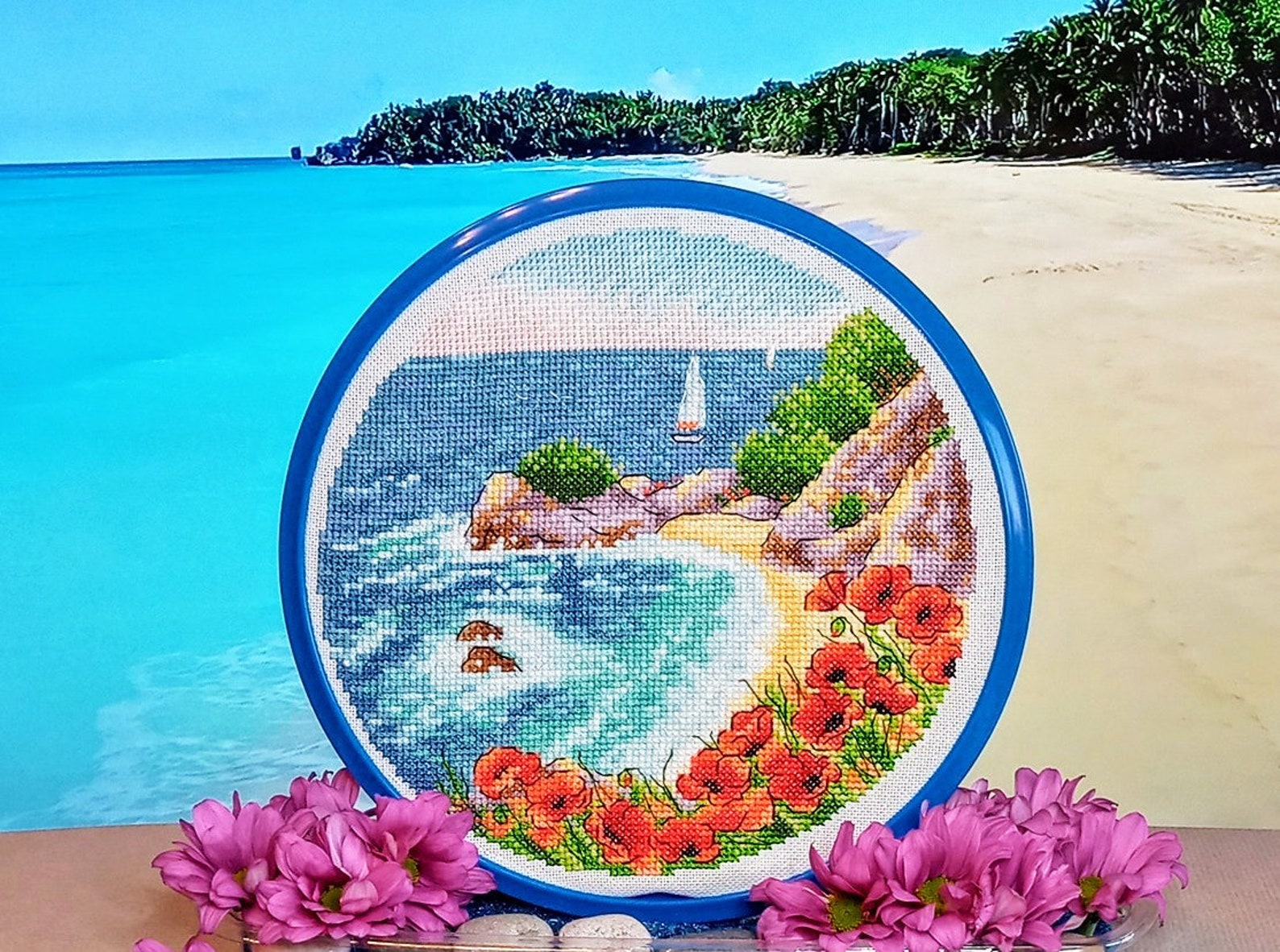 Flowering Coast Cross Stitch Pattern Seashore Cross Stitch | Etsy