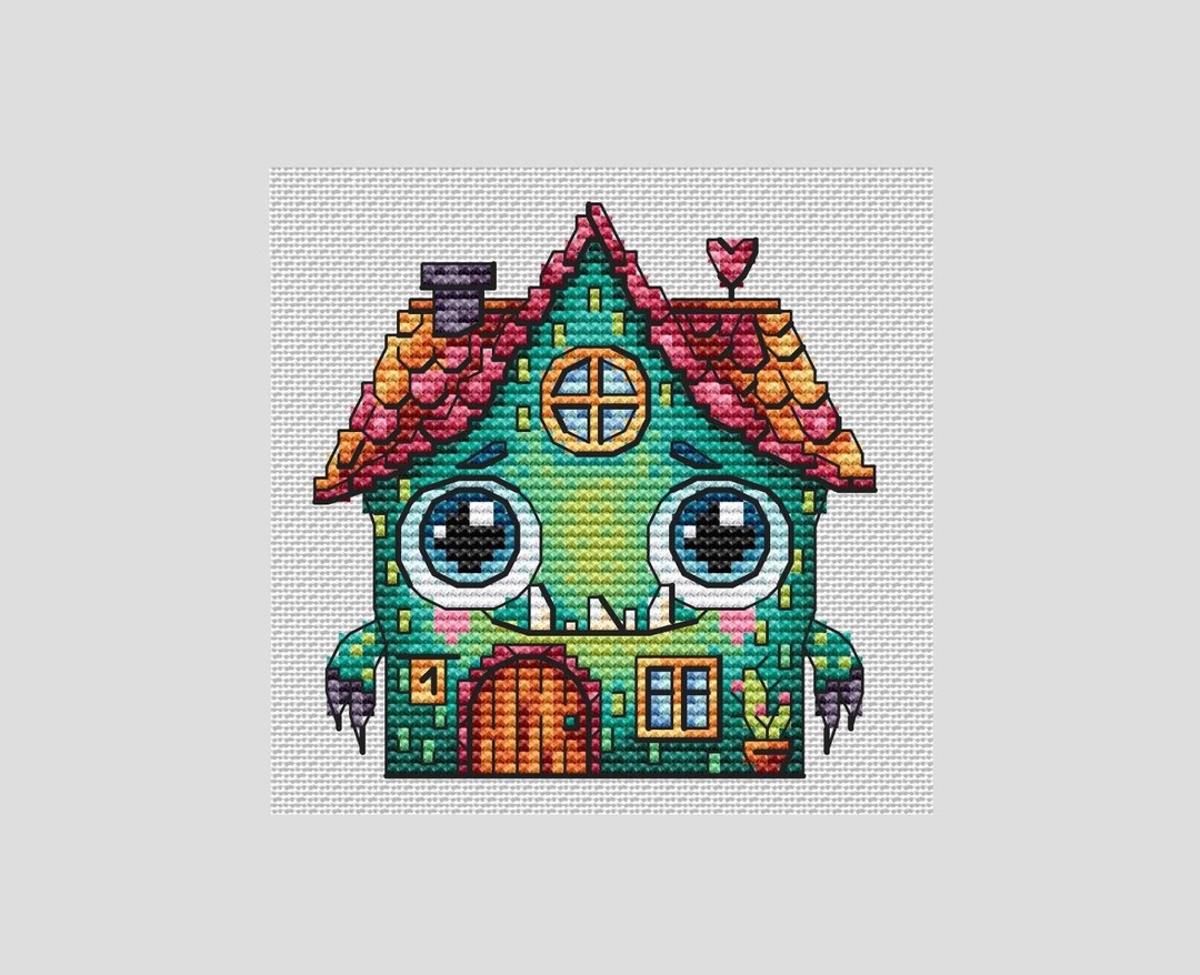 Cute House Monster Cross Stitch Pattern - Etsy