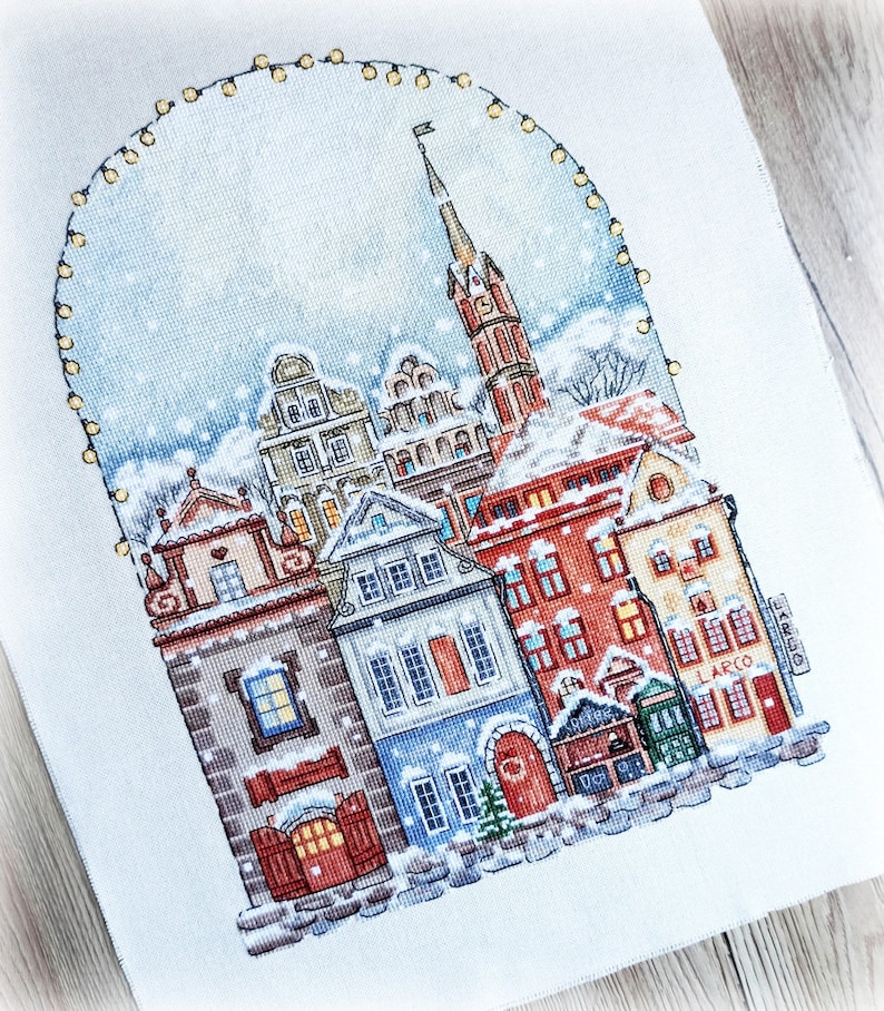 Christmas City Cross Stitch Pattern Winter City Cross Stitch | Etsy