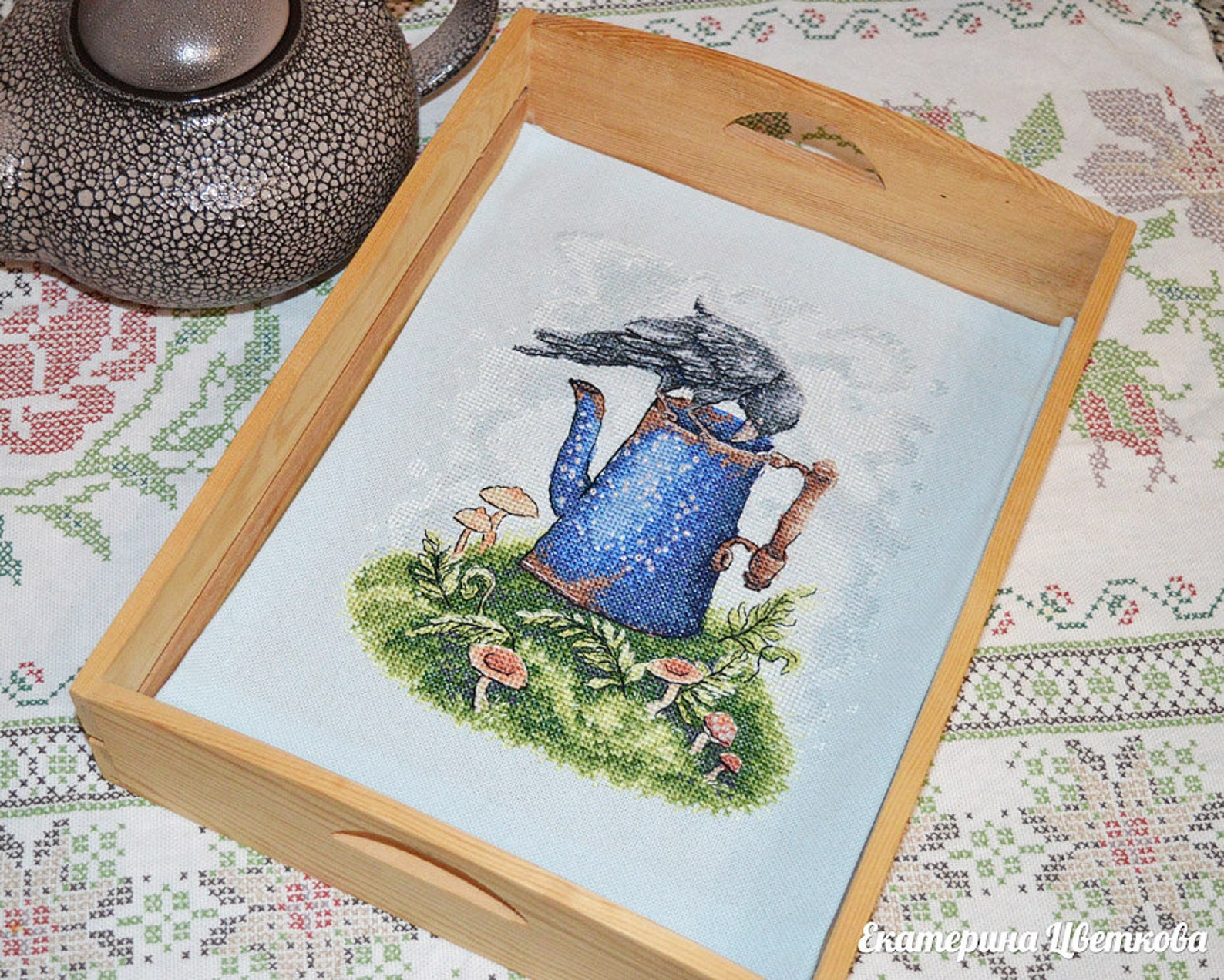 Raven Cross Stitch Pattern Old Kettle Cross Stitch Orest Cross | Etsy