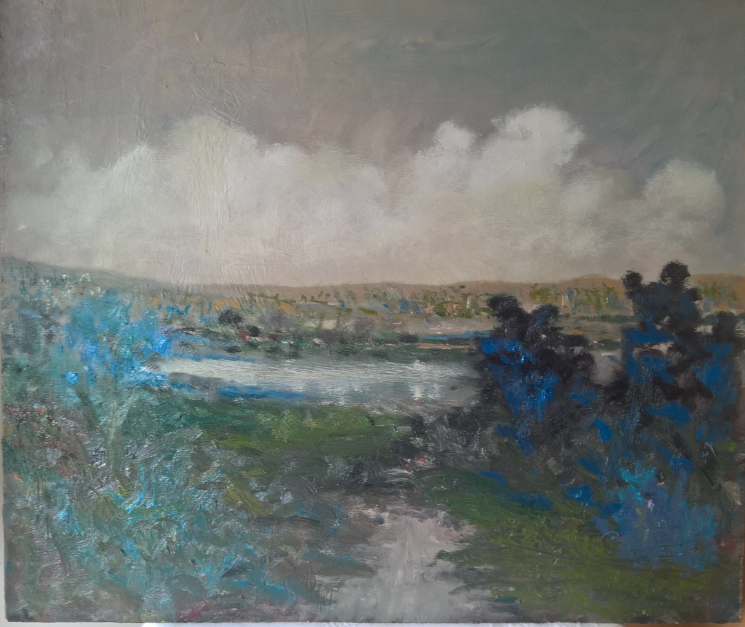 Original Landscape Oil Painting CLOUDBURST by Stephen More Fontaine - Etsy