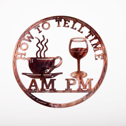 Am Pm Sign AM Coffee PM Wine Rustic Kitchen Signs | Etsy
