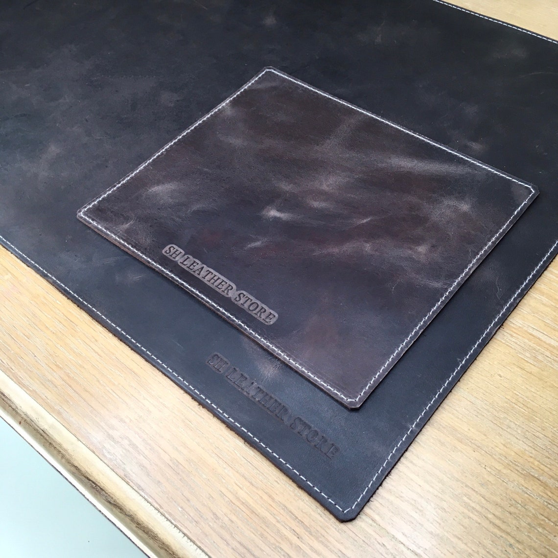 PERSONALIZED LEATHER TABLE Mat Leather Mousepad Set of Table - Etsy
