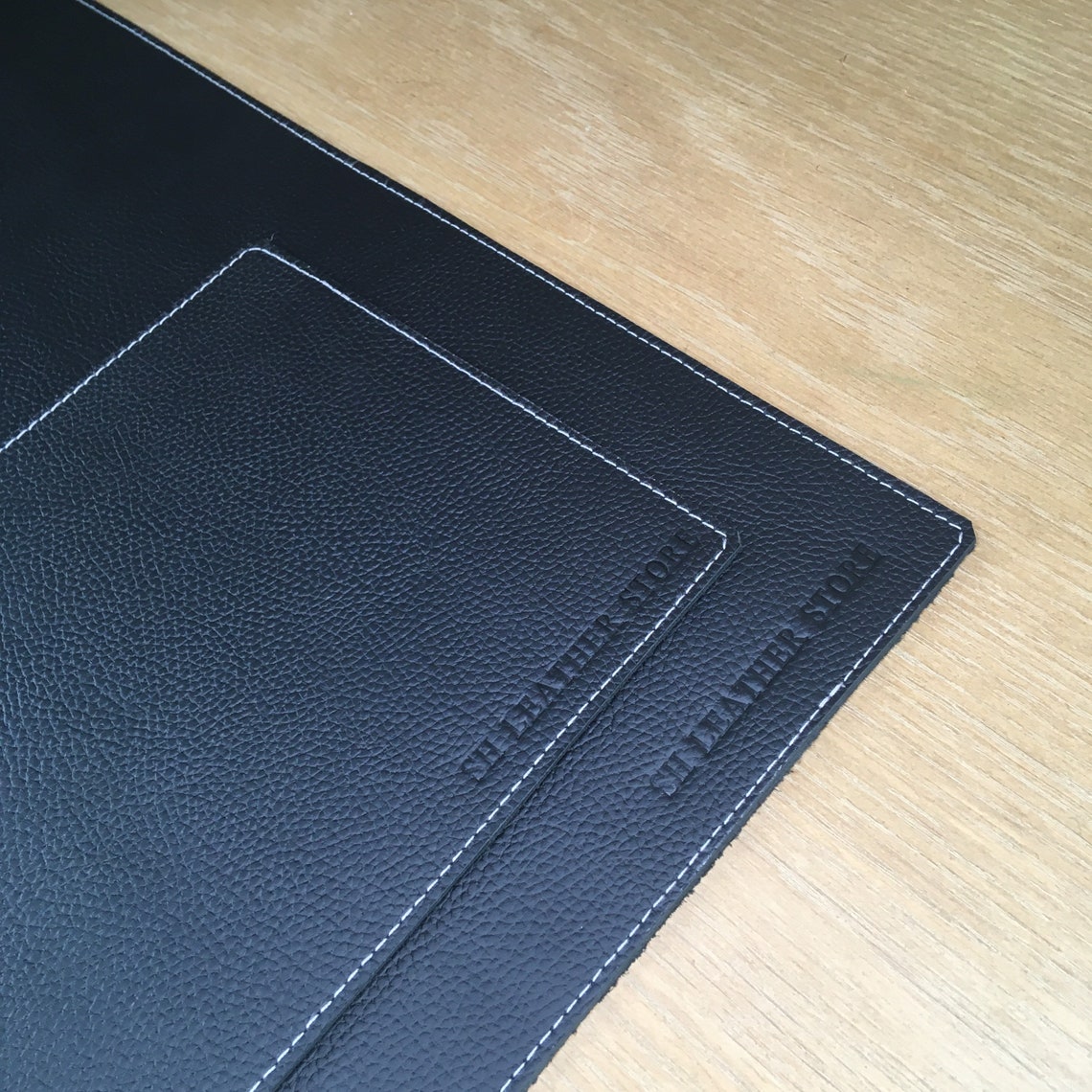 PERSONALIZED LEATHER TABLE Mat Leather Mousepad Set of Table - Etsy