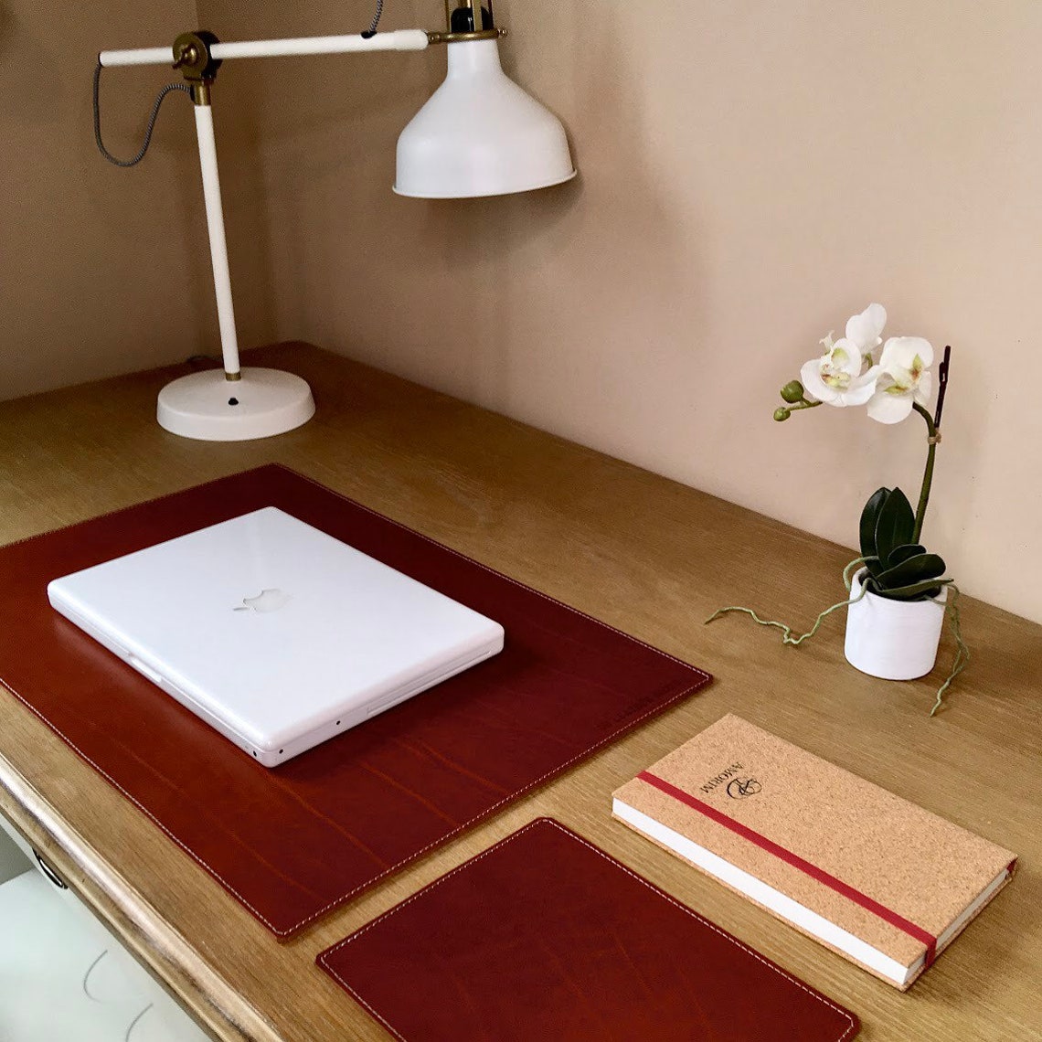 PERSONALIZED LEATHER TABLE Mat Leather Mousepad Set of Table - Etsy