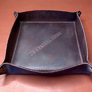 PERSONALIZED LEATHER TRAY Leather Catch All Tray Made of Crazy Horse ...