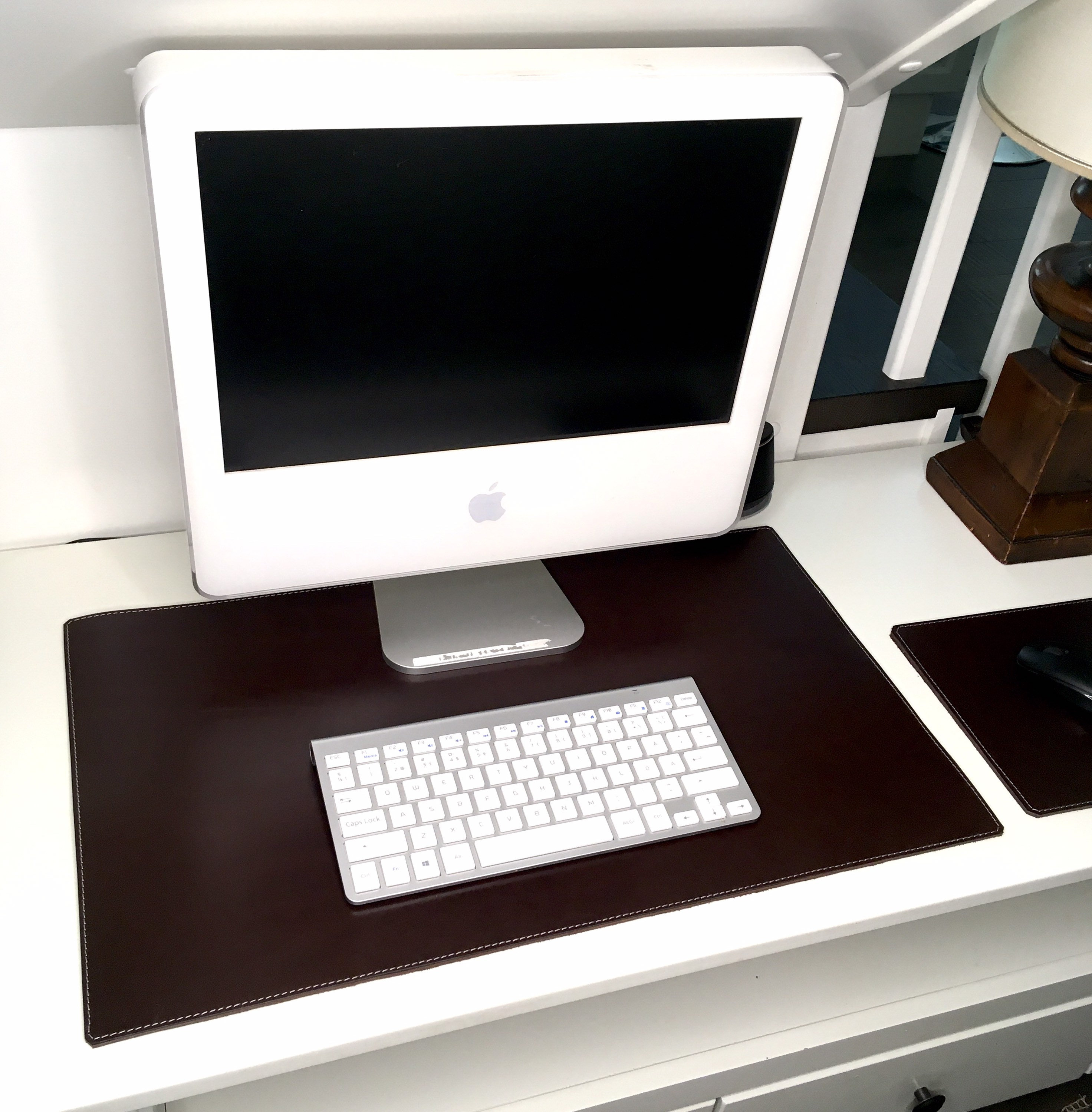 Dark Brown PERSONALIZED LEATHER TABLE Mat Leather Mousepad Set of Table ...