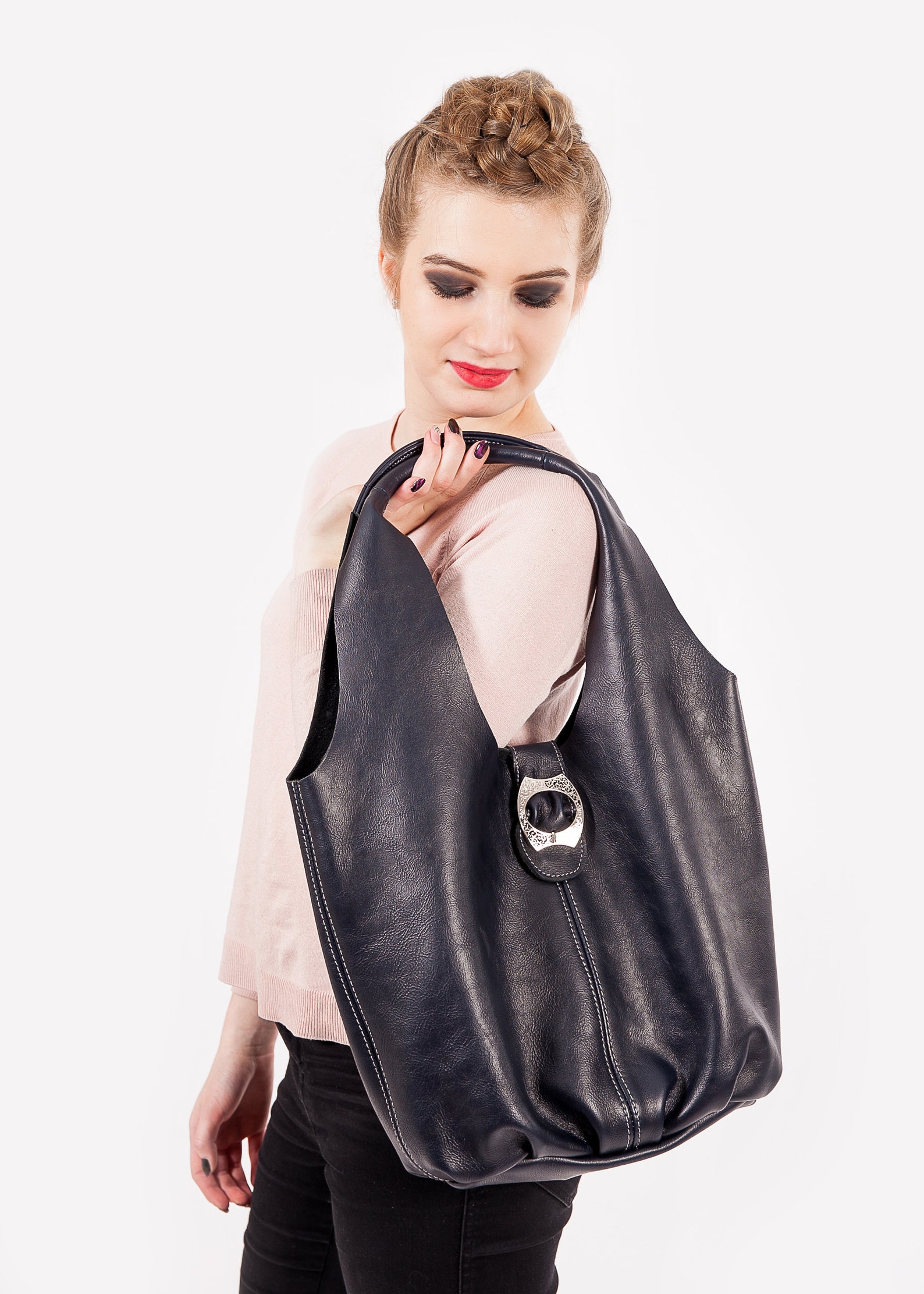 Genuine Leather Hobo Bag Women Shoulder Bag Leather Handbag - Etsy