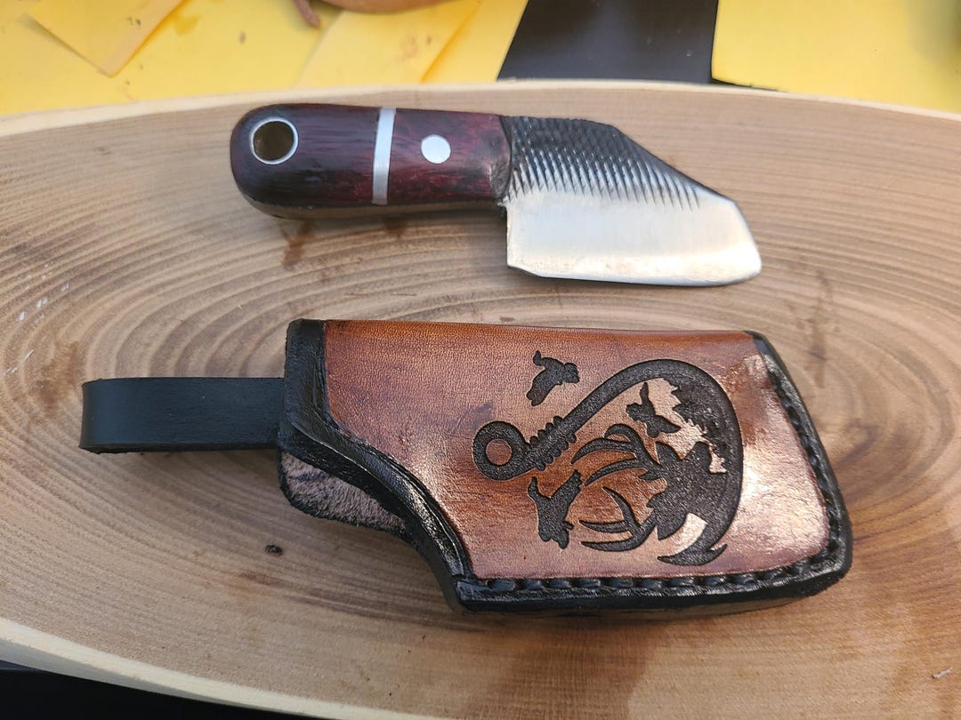 Hand Forged Mini Cleaver Style Knife With Sheath - Etsy
