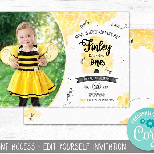 EDITABLE Bee Monthly Photo Banner Bee Monthly Photos Tags | Etsy