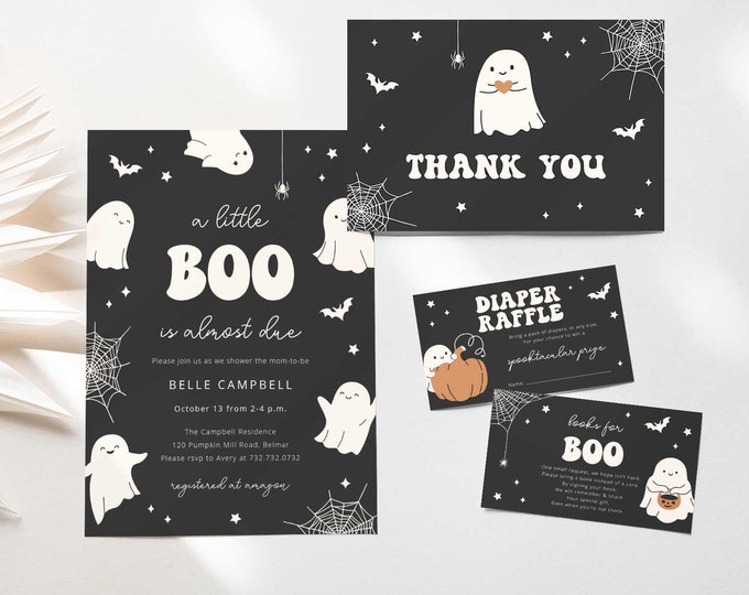 Little Boo is Almost Due Family Shirts - Halloween Baby Shower Girl ...