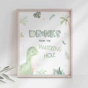 Watering Hole Dinosaur Party Sign 8x10 | Digital Download | Printable ...