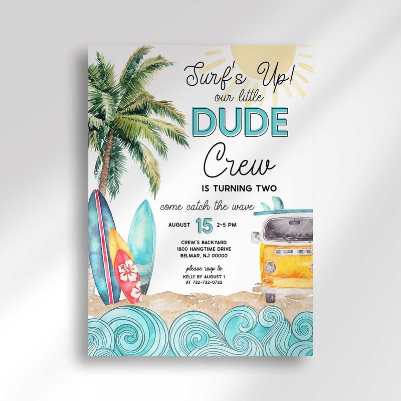 Surfing Invitation - Etsy
