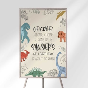 Editable Dinosaur Welcome Poster Template for Instant Download - Etsy