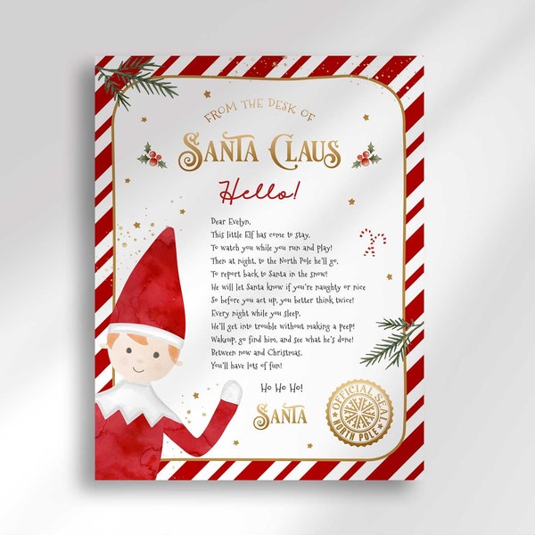 First Time Elf Arrival Letter - Etsy