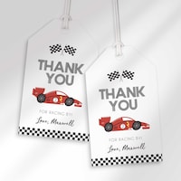 Two Fast Birthday Thank You Card, Race Car Birthday, Race Car Thank You ...