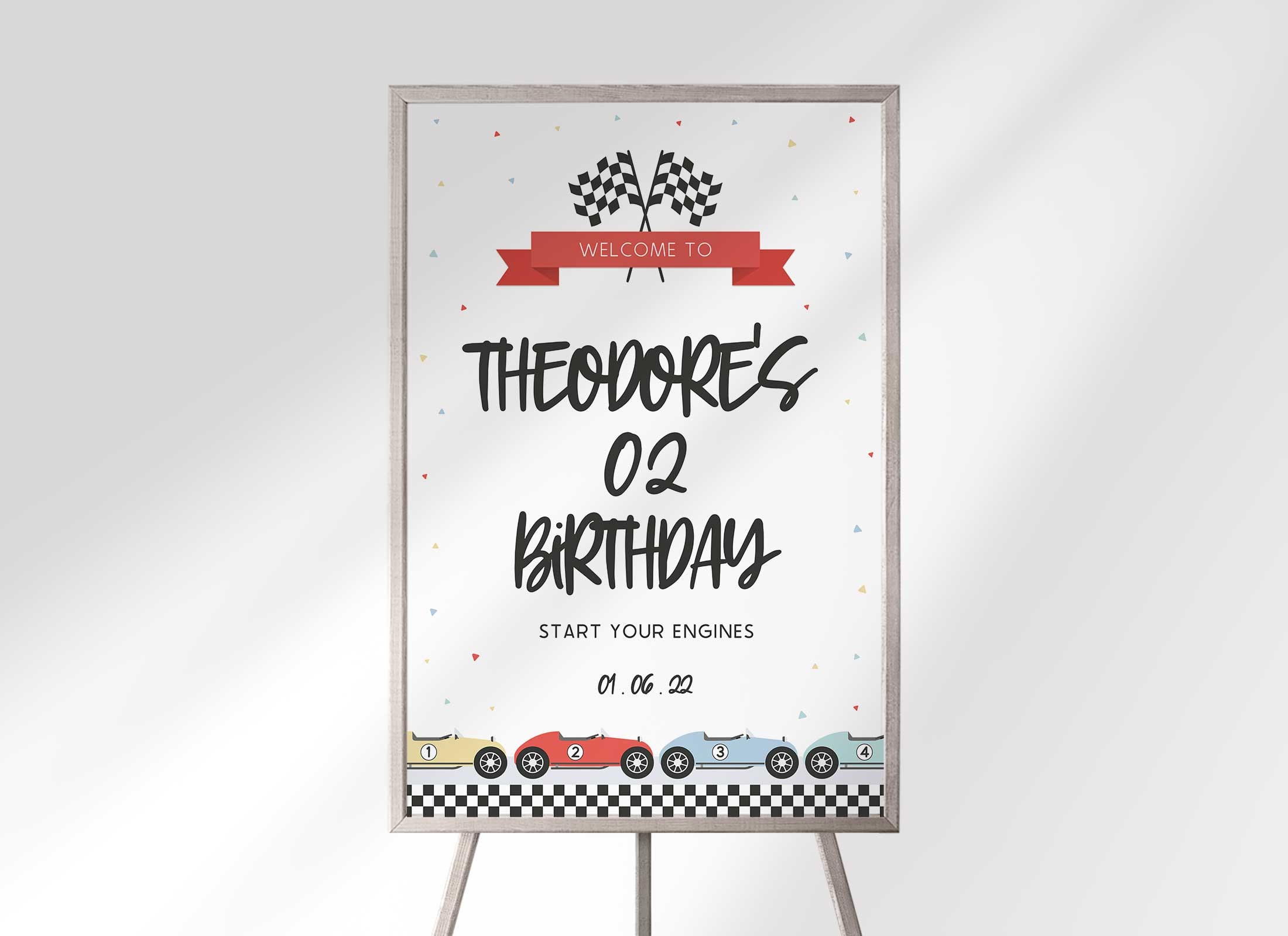 Editable Race Car Welcome Sign Template for Instant Download - Etsy