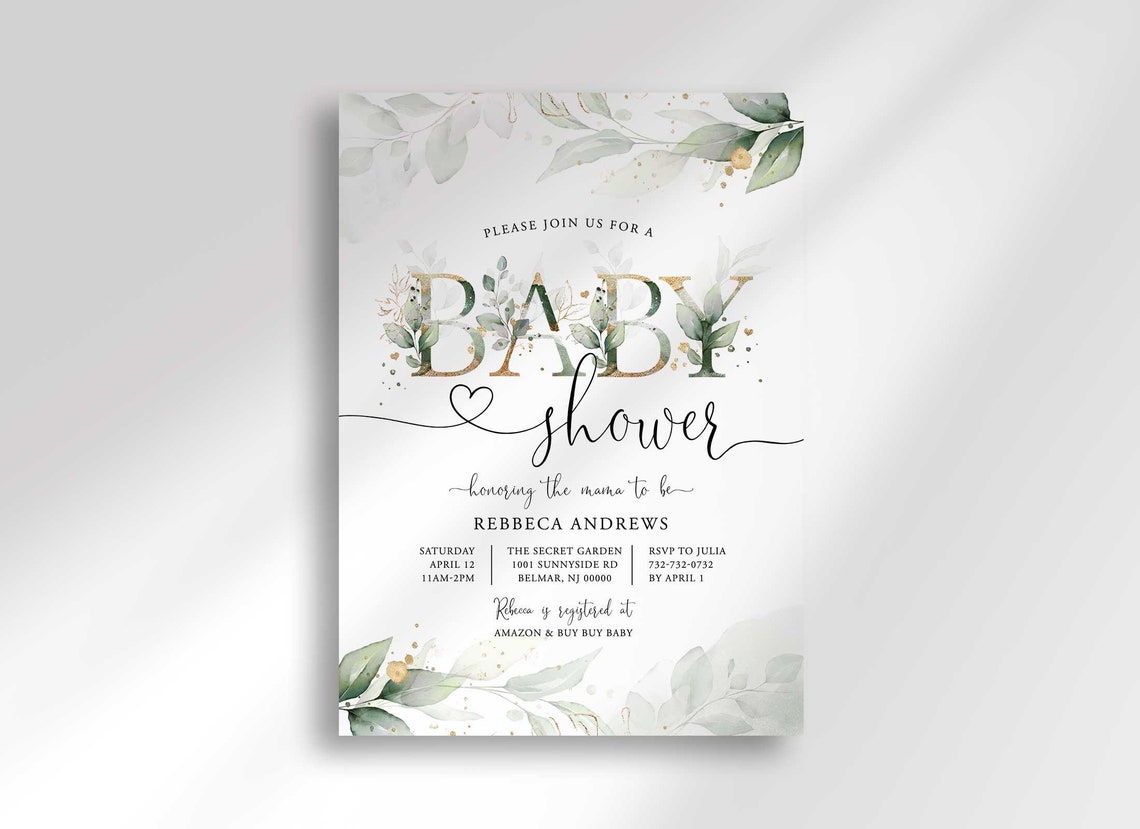 Editable Baby Shower Invitation Template to Edit Yourself at | Etsy