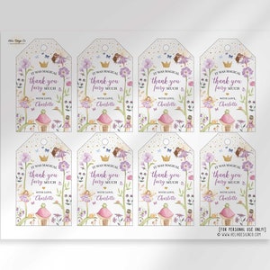 Editable Fairy Birthday Thank You Tag to Edit at Corjl.com | Fairy ...