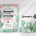 Editable Succulent Birthday Invitation Template Instant - Etsy