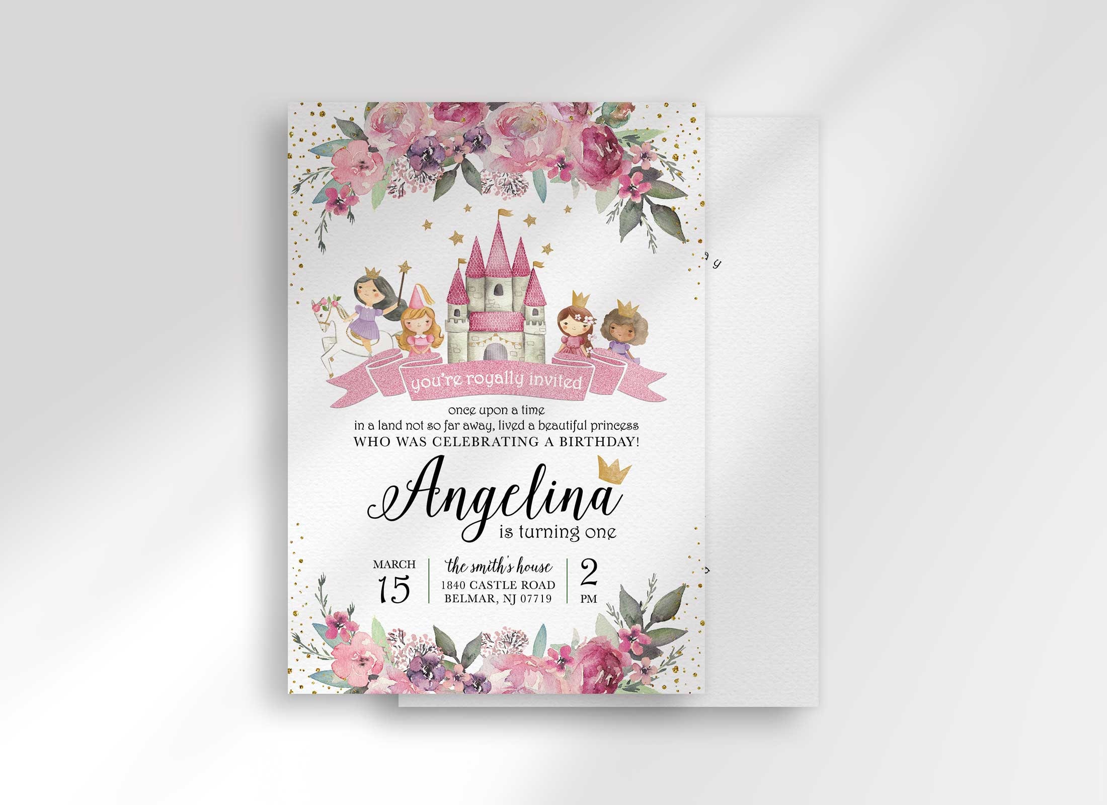 Editable Enchanted Princess Birthday Invitation Template - Etsy