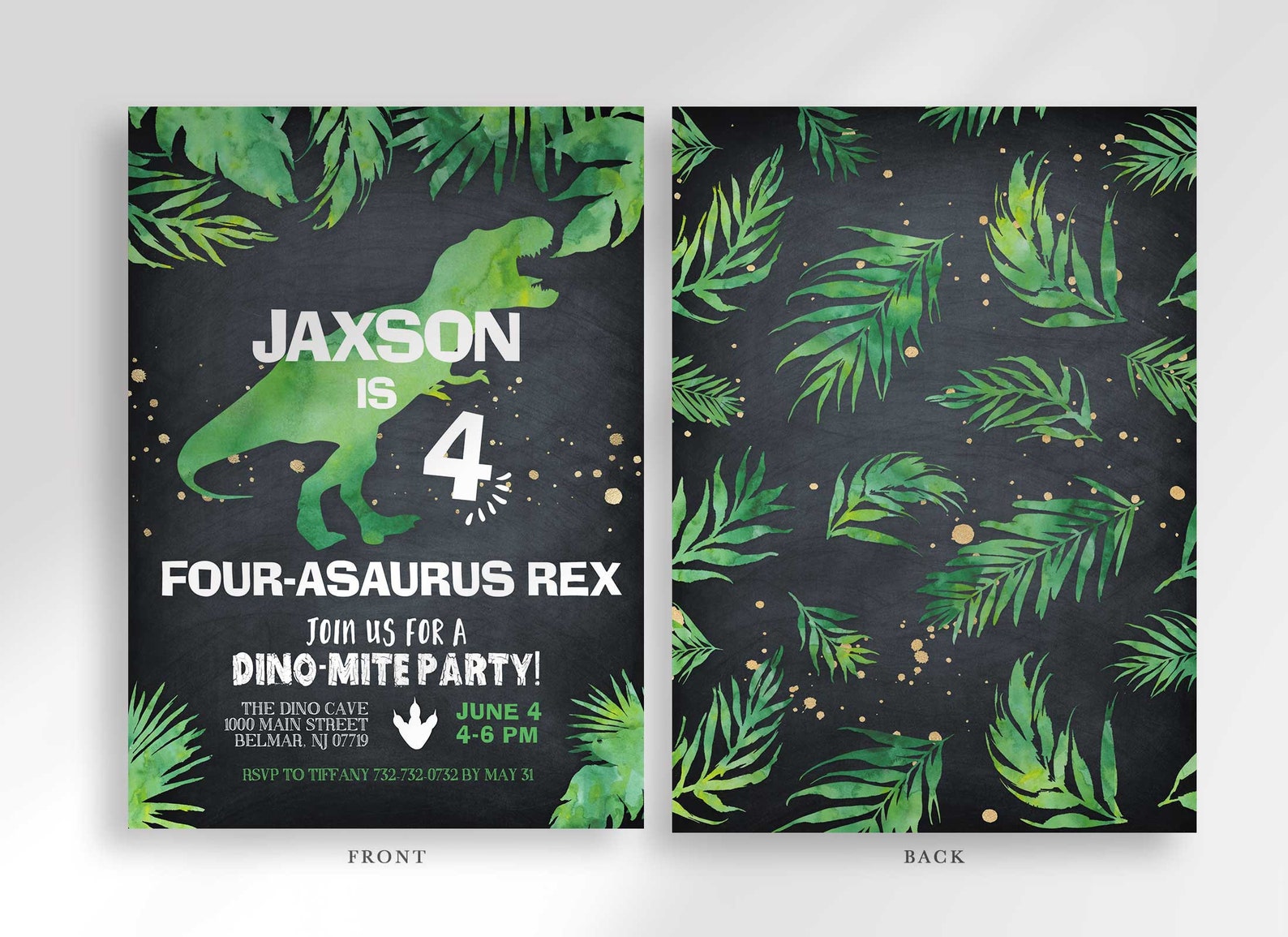 Editable T-rex Birthday Invitation Template for Any Age - Etsy