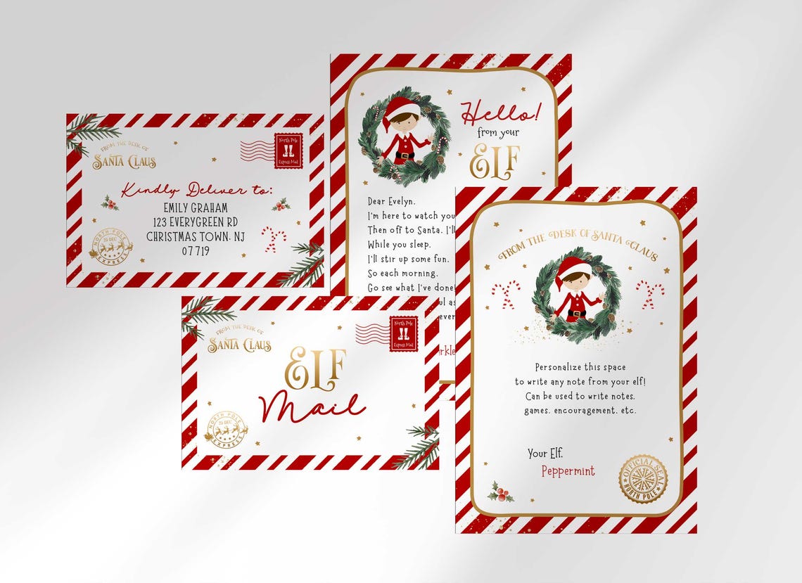 Customizable Elf Letter Kit: Santa's Desk, Mini Envelopes & Reports ...