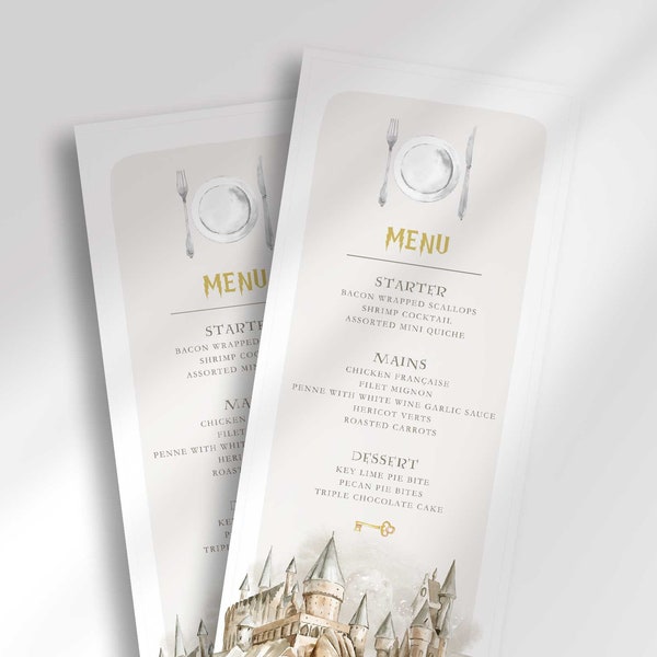 Wizard Wedding Menu - Etsy