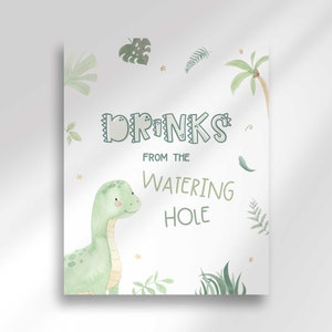 Watering Hole Dinosaur Party Sign 8x10 | Digital Download | Printable ...